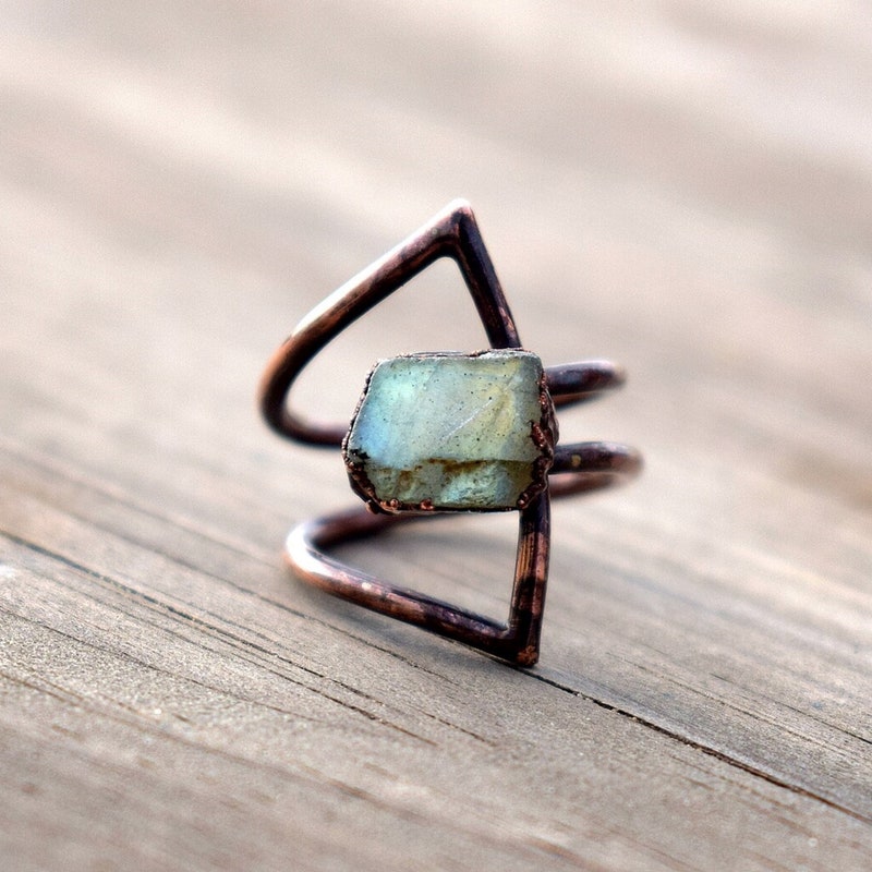 Rough Gemstone Ring - Etsy