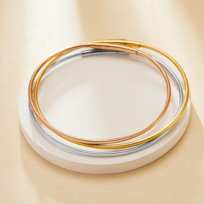 Wire Bangle Stainless Steel Bracelet,silver Rose Gold Plated Wiring ...