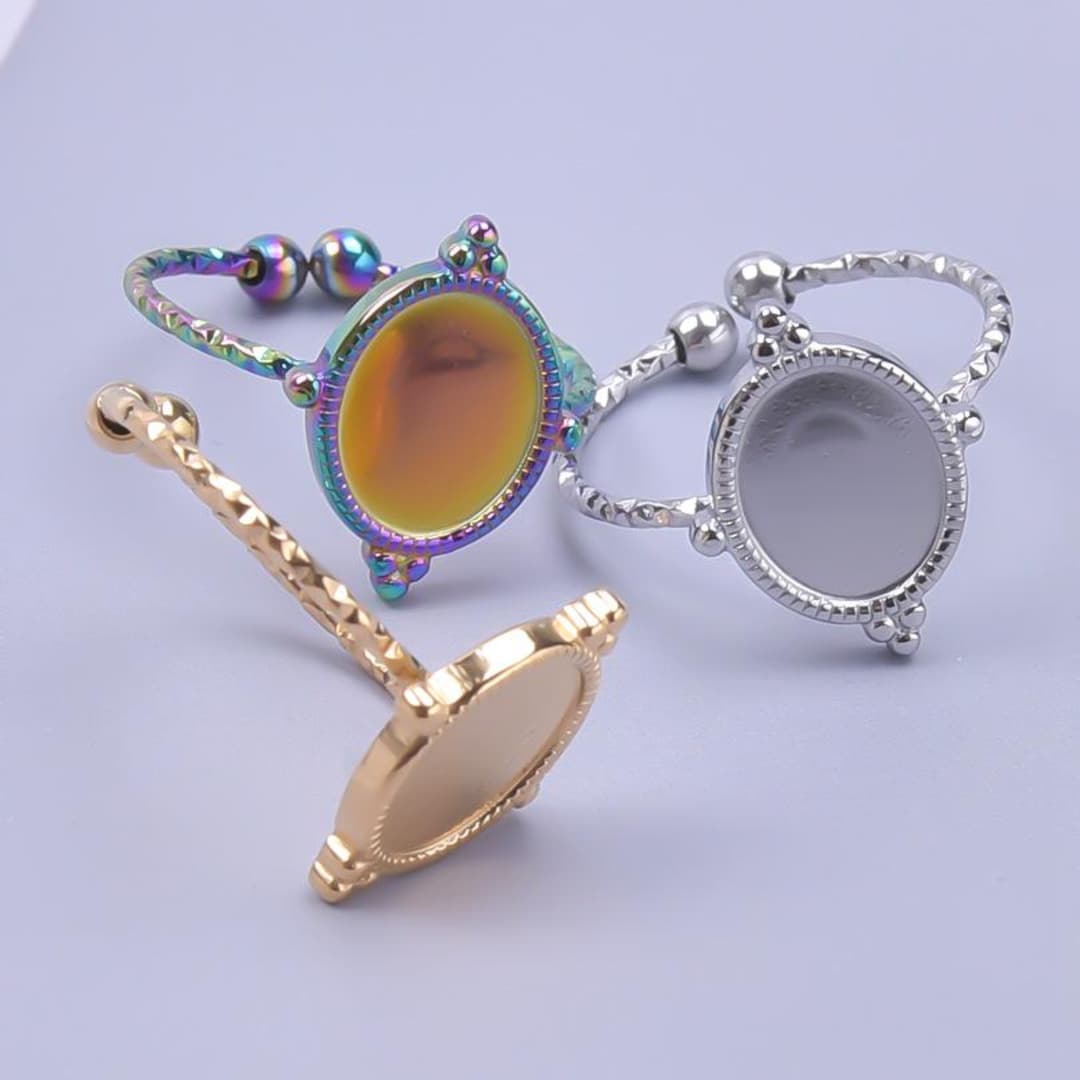 10X8MM Keepsake Breast Milk Resin Oval Bezel Cup Ring Settings ...