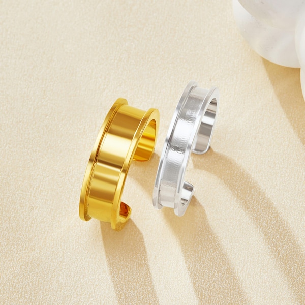Keepsake Breastmilk Stainless Steel Heart Bezel Adjustable Ring ...