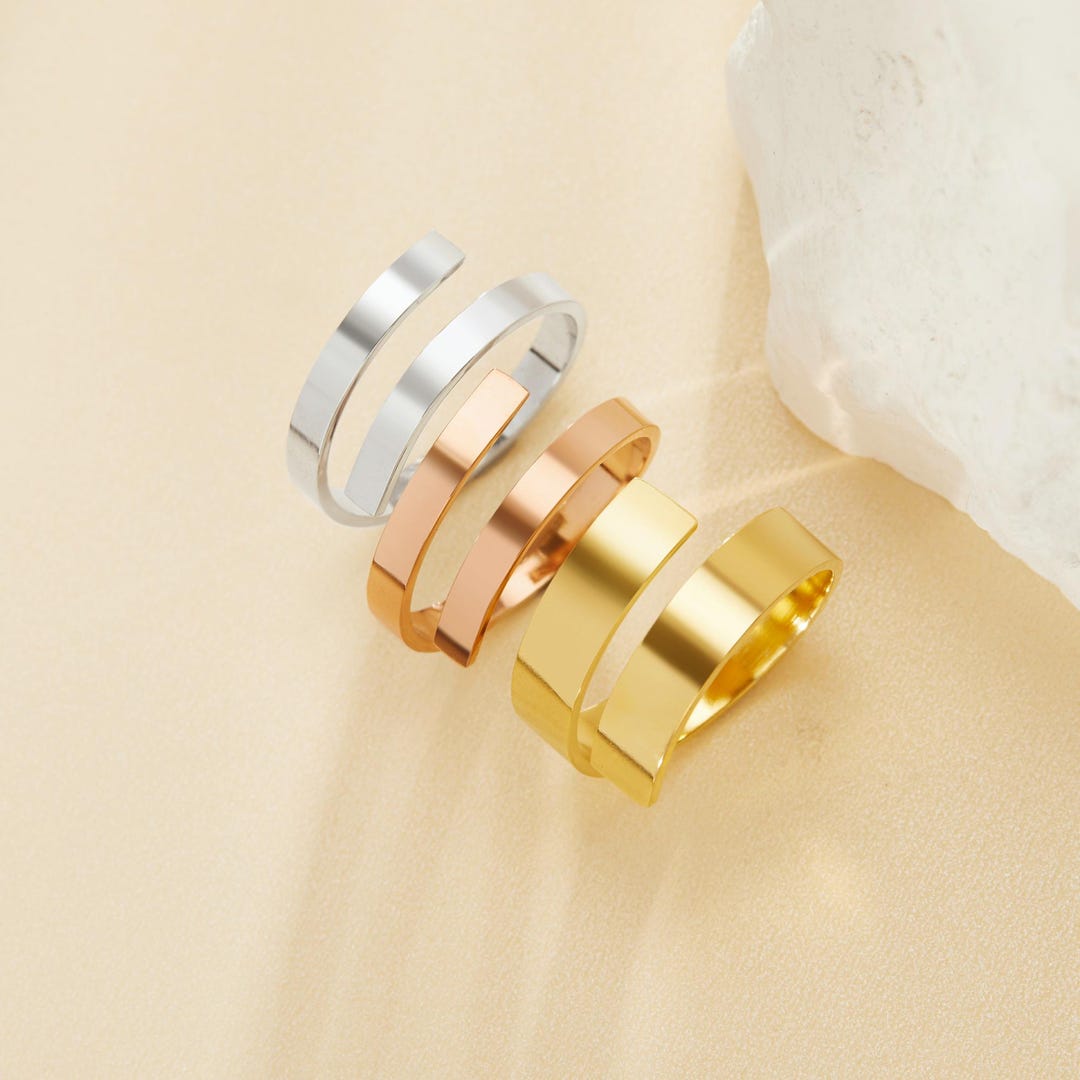 Stamping Blank Stainless Steel Double Bar Ring, Flat Bar Ring,thick Two ...