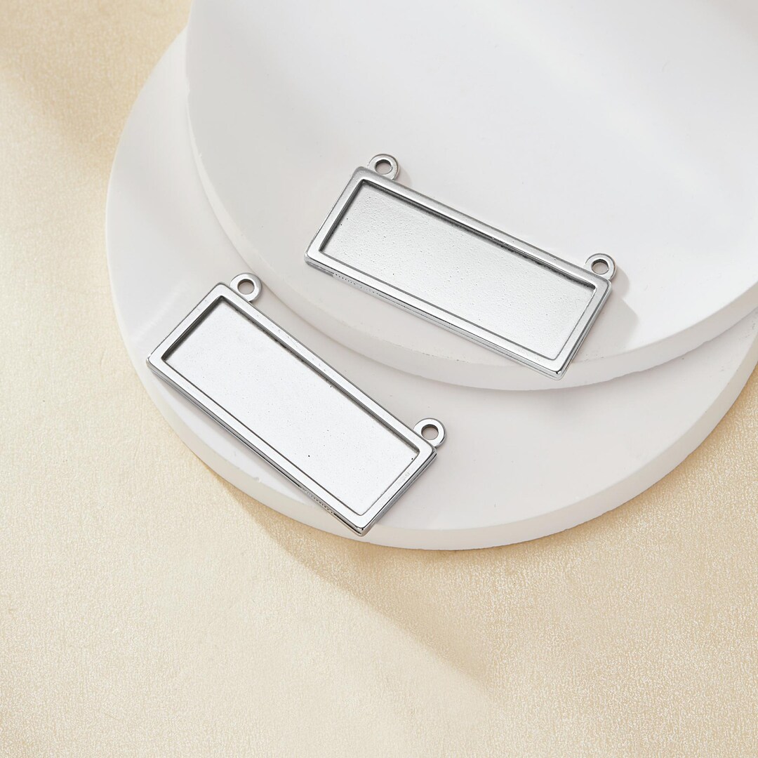 Keepsake Breast Milk Rectangle 31x11mm Pendant Bezel With Two Loops ...
