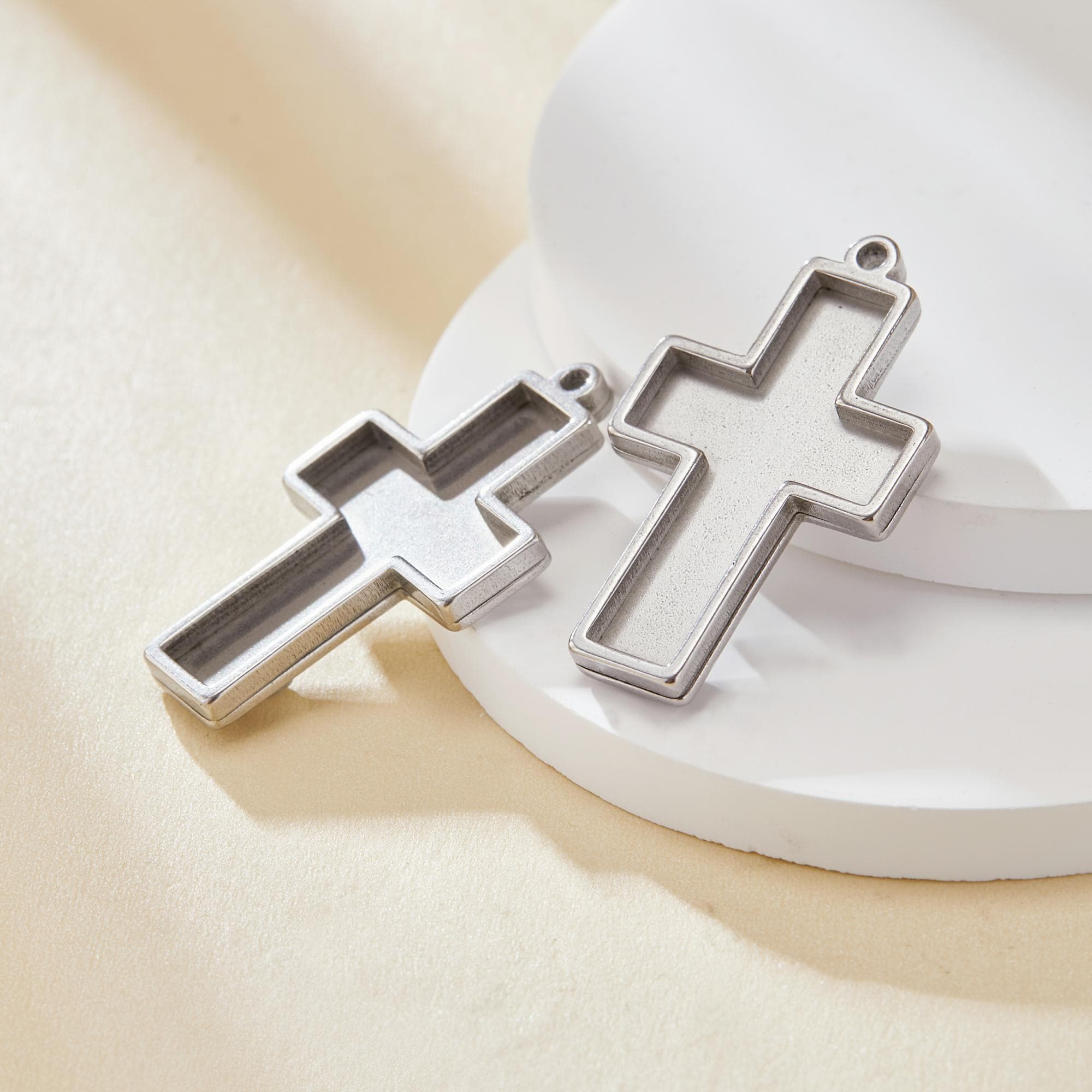 Keepsake Breast Milk Big Blank Cross Pendant Bezel Settings,stainless ...