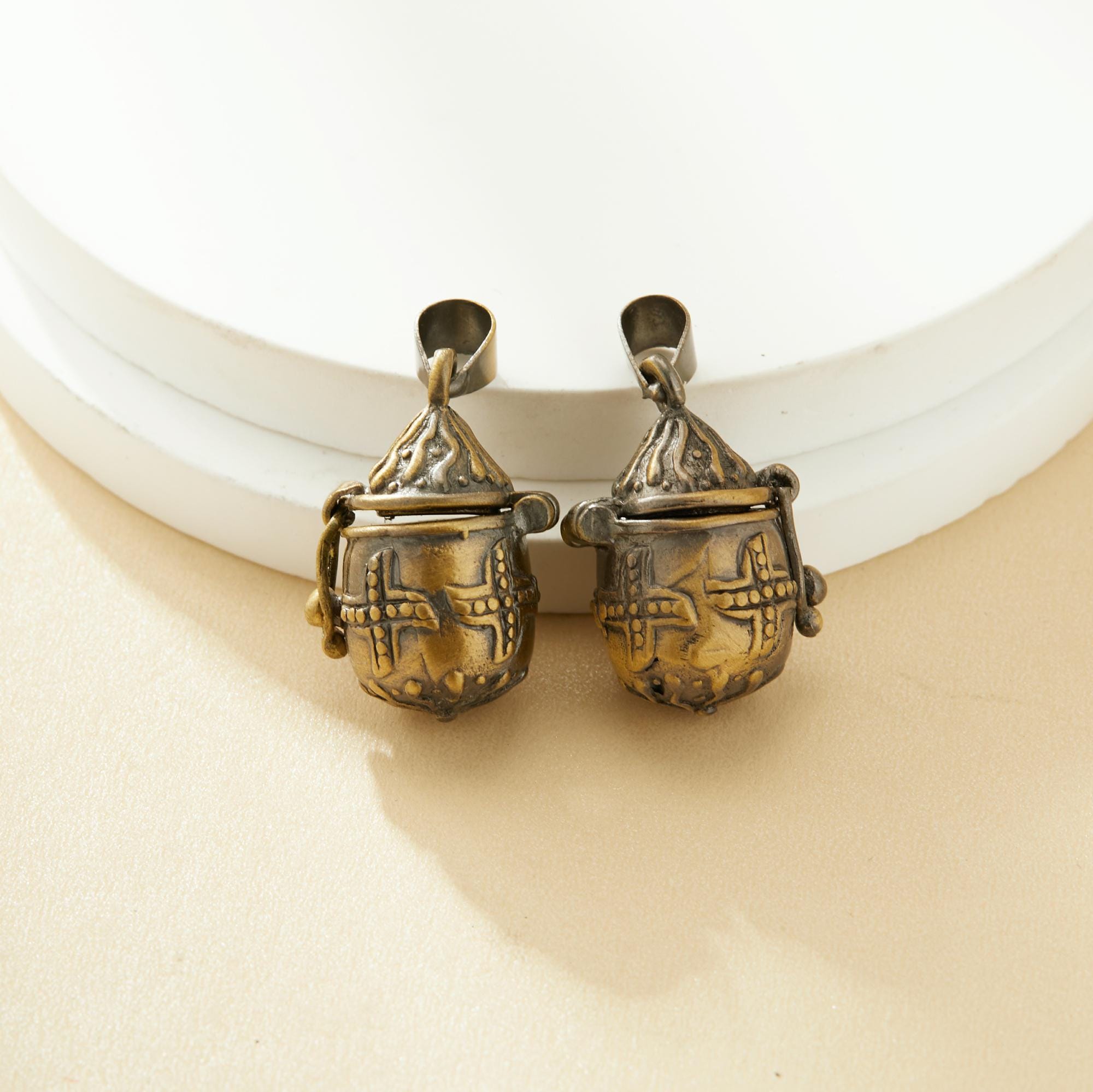 22MM Vintage Cross Water Drop Wish Vial Pendant Prayer Box,antiqued ...