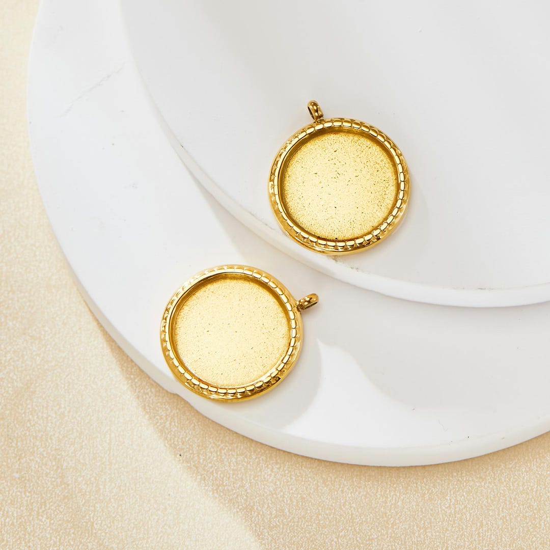 Keepsake Resin Bezel Stainless Steel Round Pendant,13mm Round Bezel ...