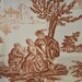 Rust and Cream Toile Romantic Scenes Maker Unknown. Piece Measures ...