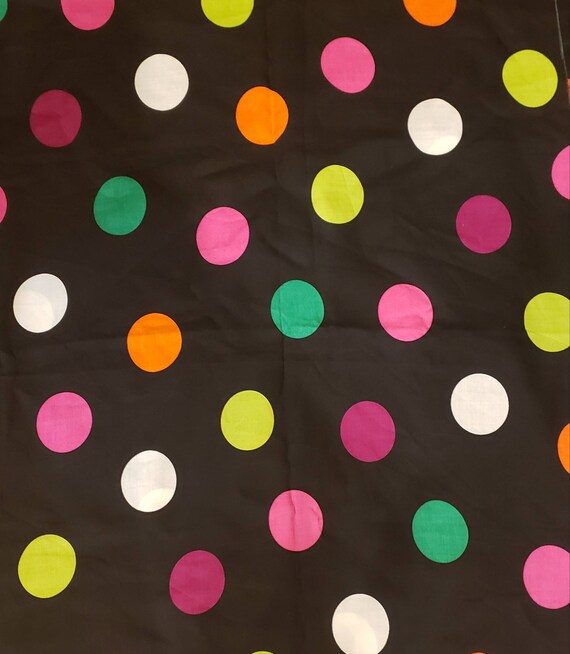 Colorful Polka Dots On Black Background