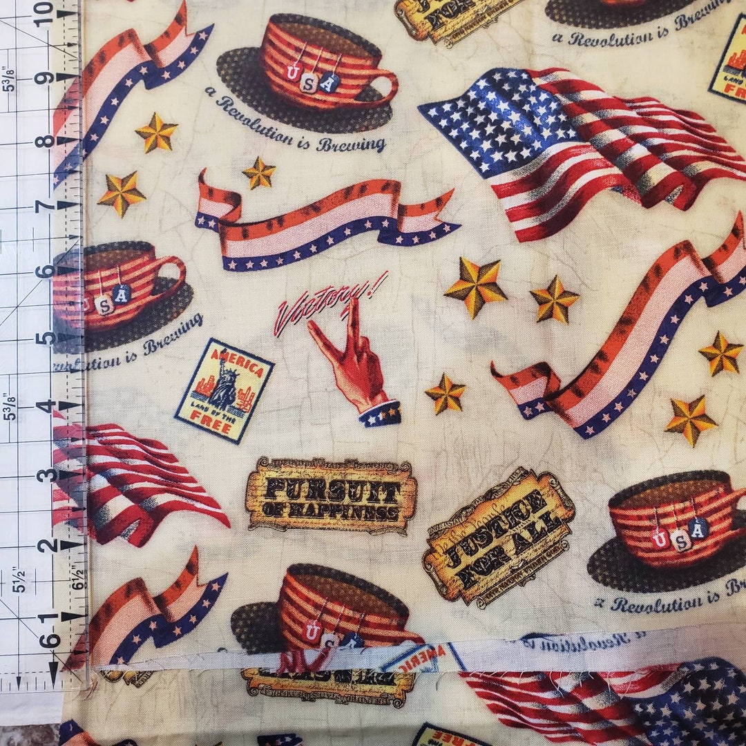 Pursuit of Happiness by Kate Ward Thacker. Red White Blue Fabric With ...