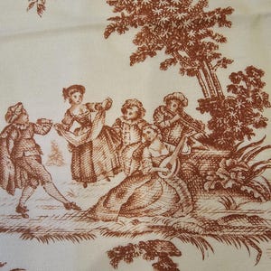 Rust and Cream Toile Romantic Scenes Maker Unknown. Piece Measures ...