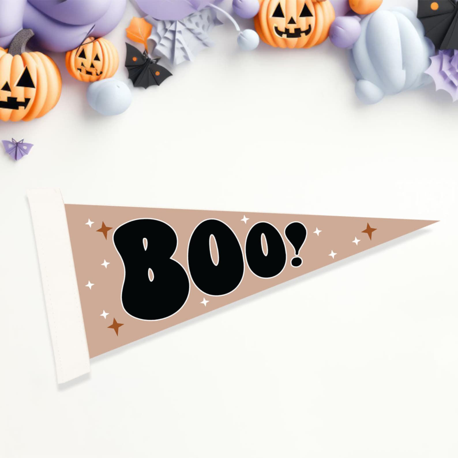 Halloween Pennant Flag With Wooden Dowel, Boo Basket Flag, Boo Pennant ...