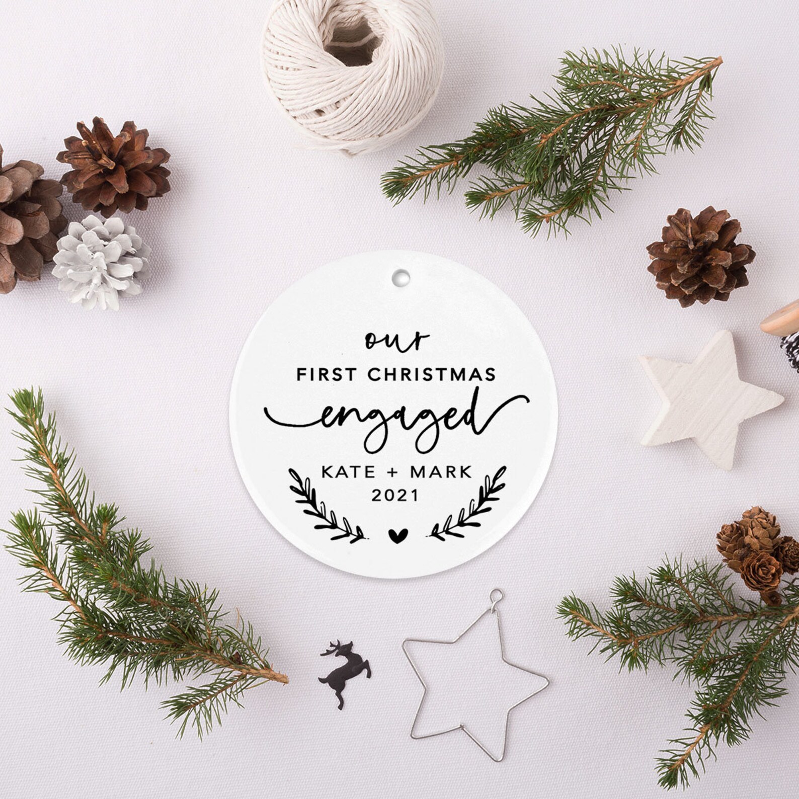 Personalized Our First Christmas Engaged Ornament Keepsake, Christmas ...