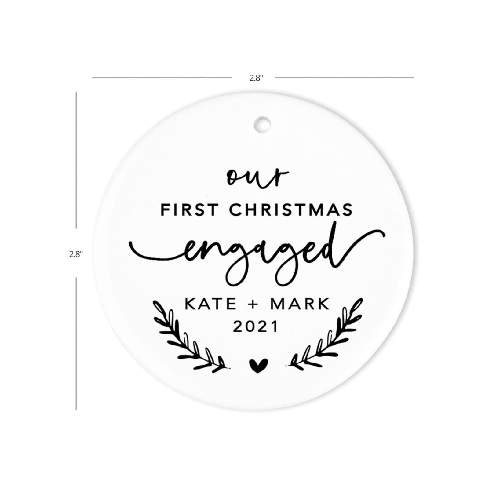 Personalized Our First Christmas Engaged Ornament Keepsake, Christmas ...