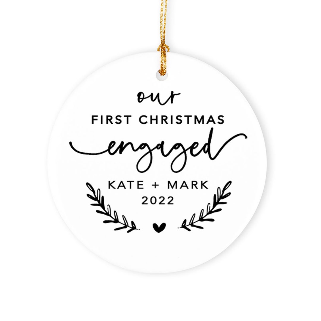 Personalized Our First Christmas Engaged Ornament Keepsake, Christmas ...