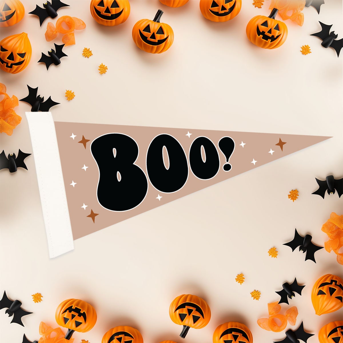 Halloween Pennant Flag With Wooden Dowel, Boo Basket Flag, Boo Pennant ...
