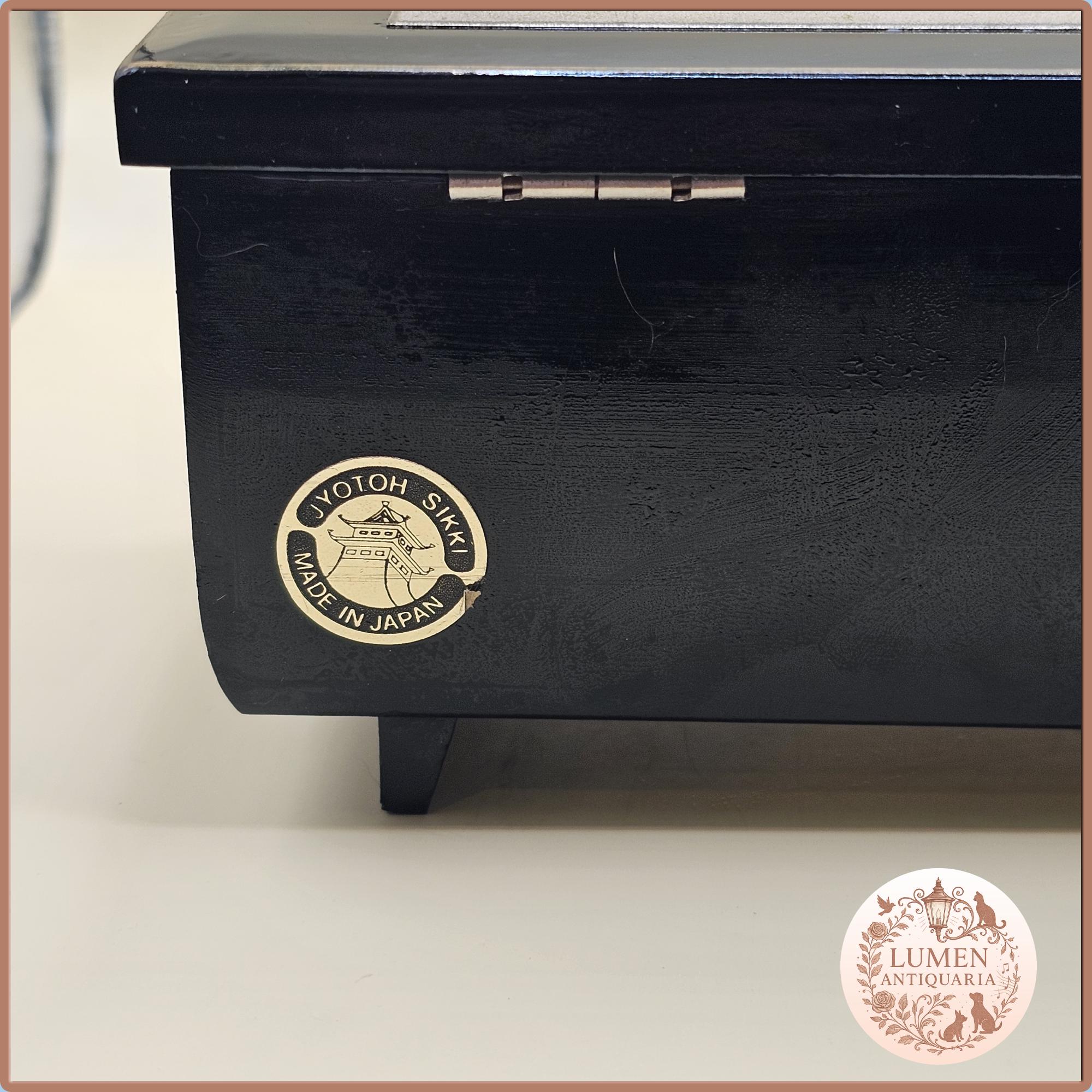 Japanese Suruga Lacquer Music Box – Black Lacquer Jewelry Box With Maki ...
