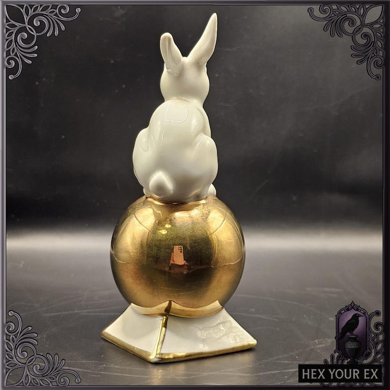 The Judging Bunny – Porcelain Rabbit With Golden Orb, for Silent ...