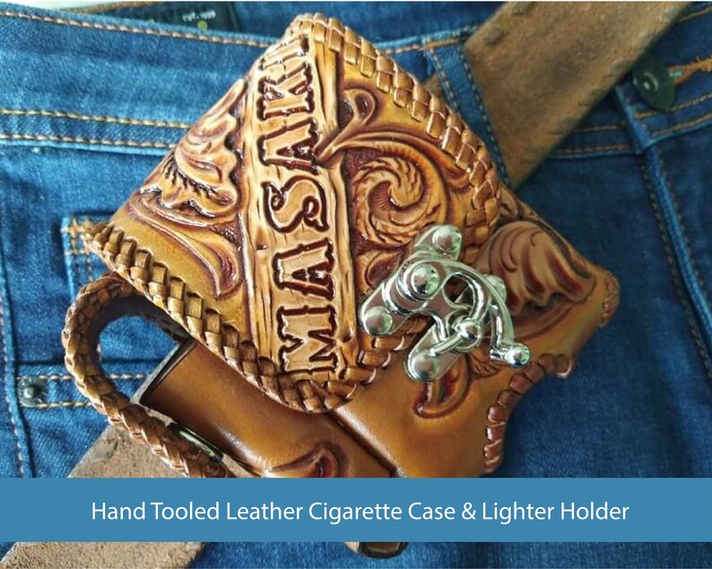 Hand Tooled Leather Cigarette Case Groomsmen Cigar Case - Etsy