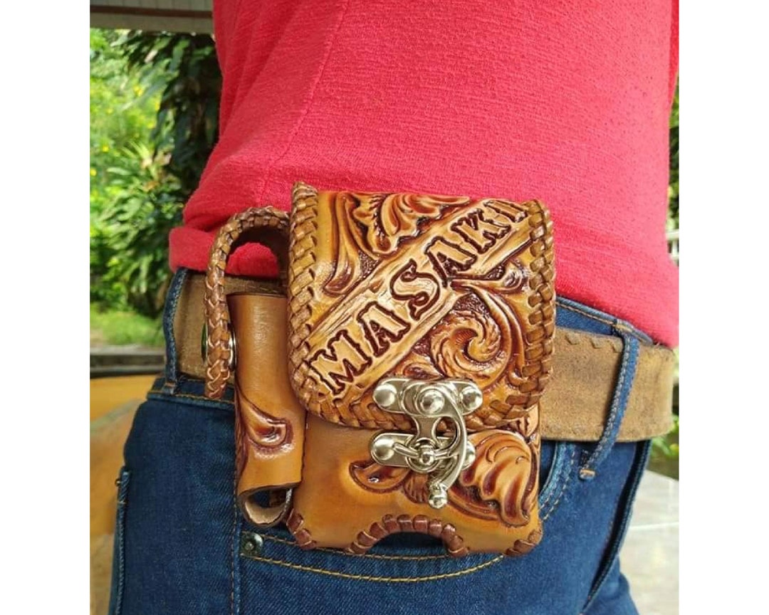 Hand Tooled Leather Cigarette Case Groomsmen Cigar Case - Etsy