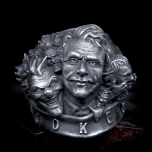 Joker Silver Ring Clown 5 Joker Faces Ring Craft Handmade Ring Large ...