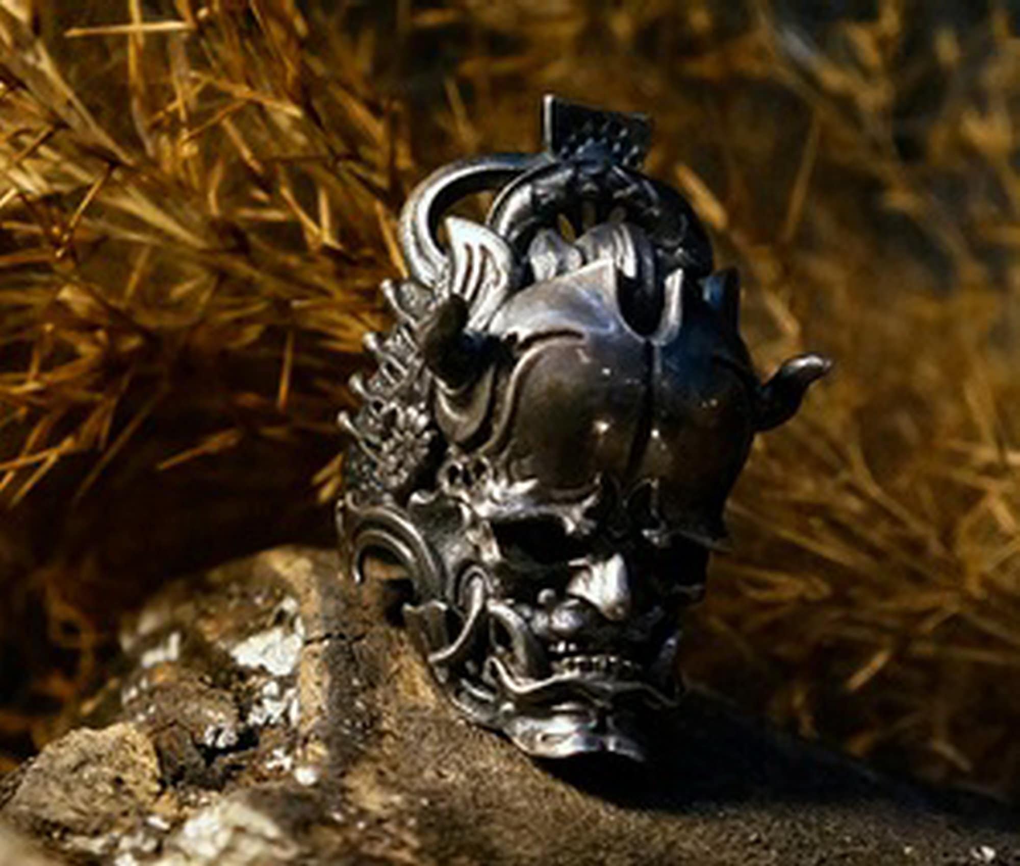 Prajna Hannya Ring Handmade Silver Hannya Mask Ring Japanese - Etsy UK