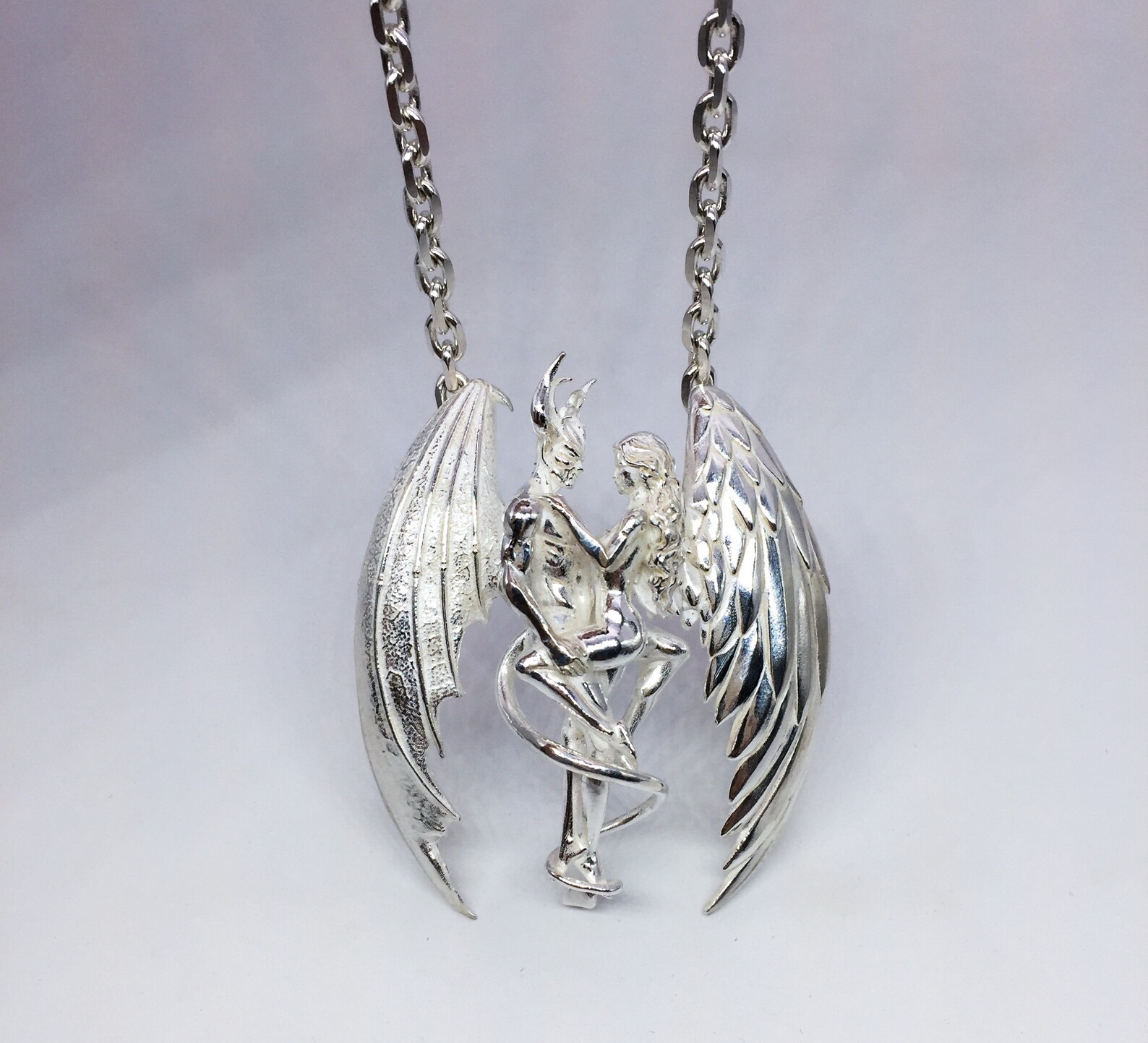 Angel and Demon Pendant Wings Angel Devil Dance Pendant - Etsy