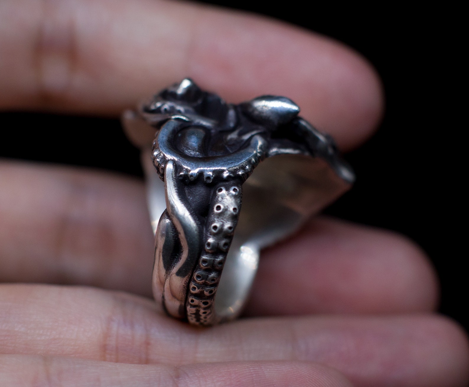 Cthulhu Skull Ring Handmade Kraken Cthulhu Mythos Silver | Etsy UK