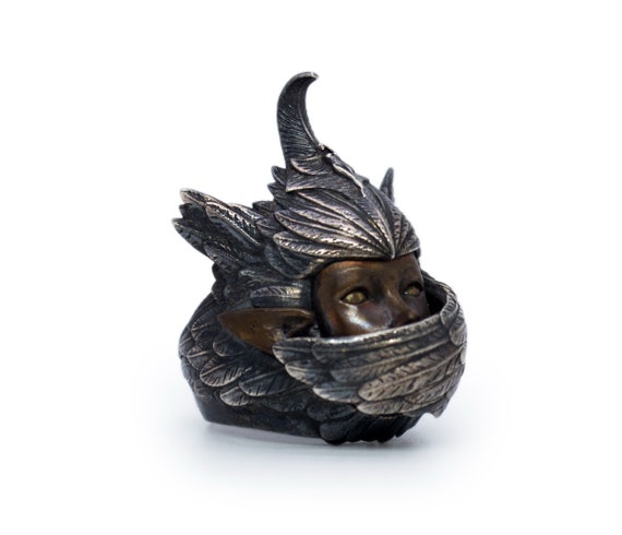 Elf Fairy Ring Angel Eagle Wings Feather Ring Handmade Pure | Etsy