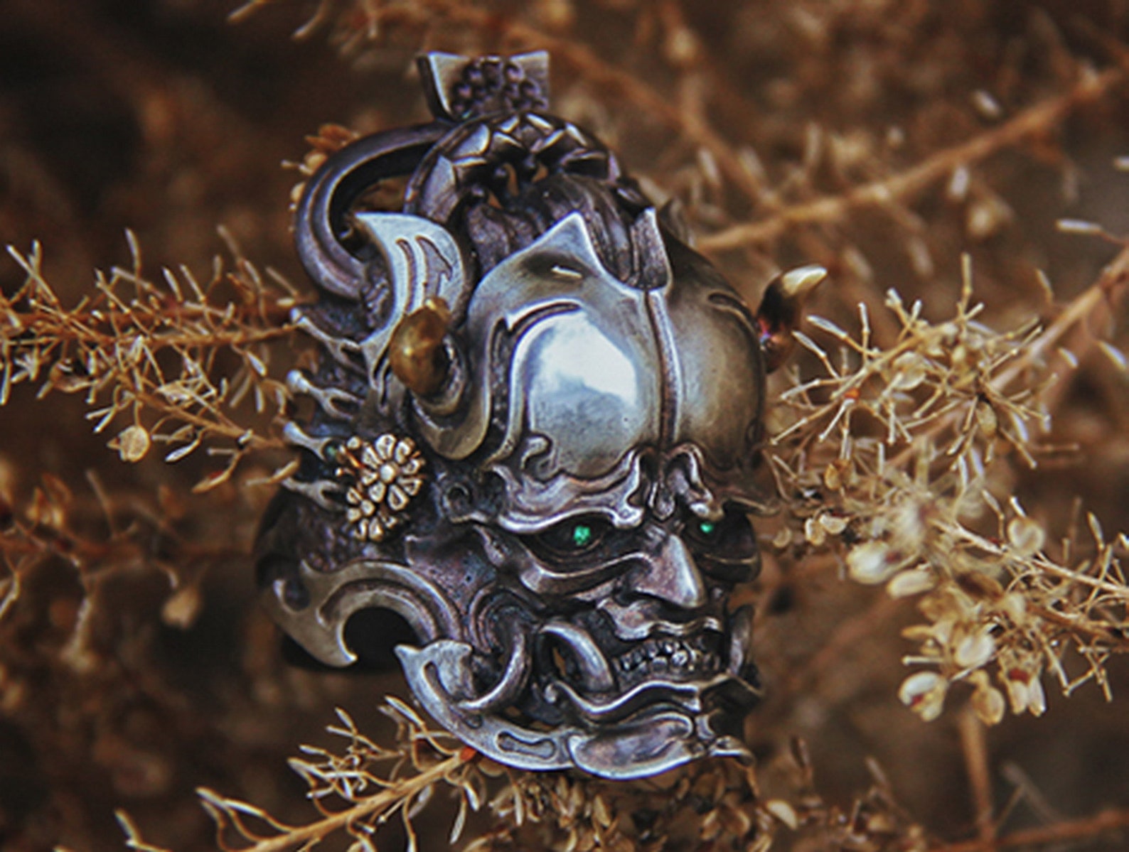 Prajna Hannya Ring Handmade Silver Hannya Mask Ring Japanese - Etsy