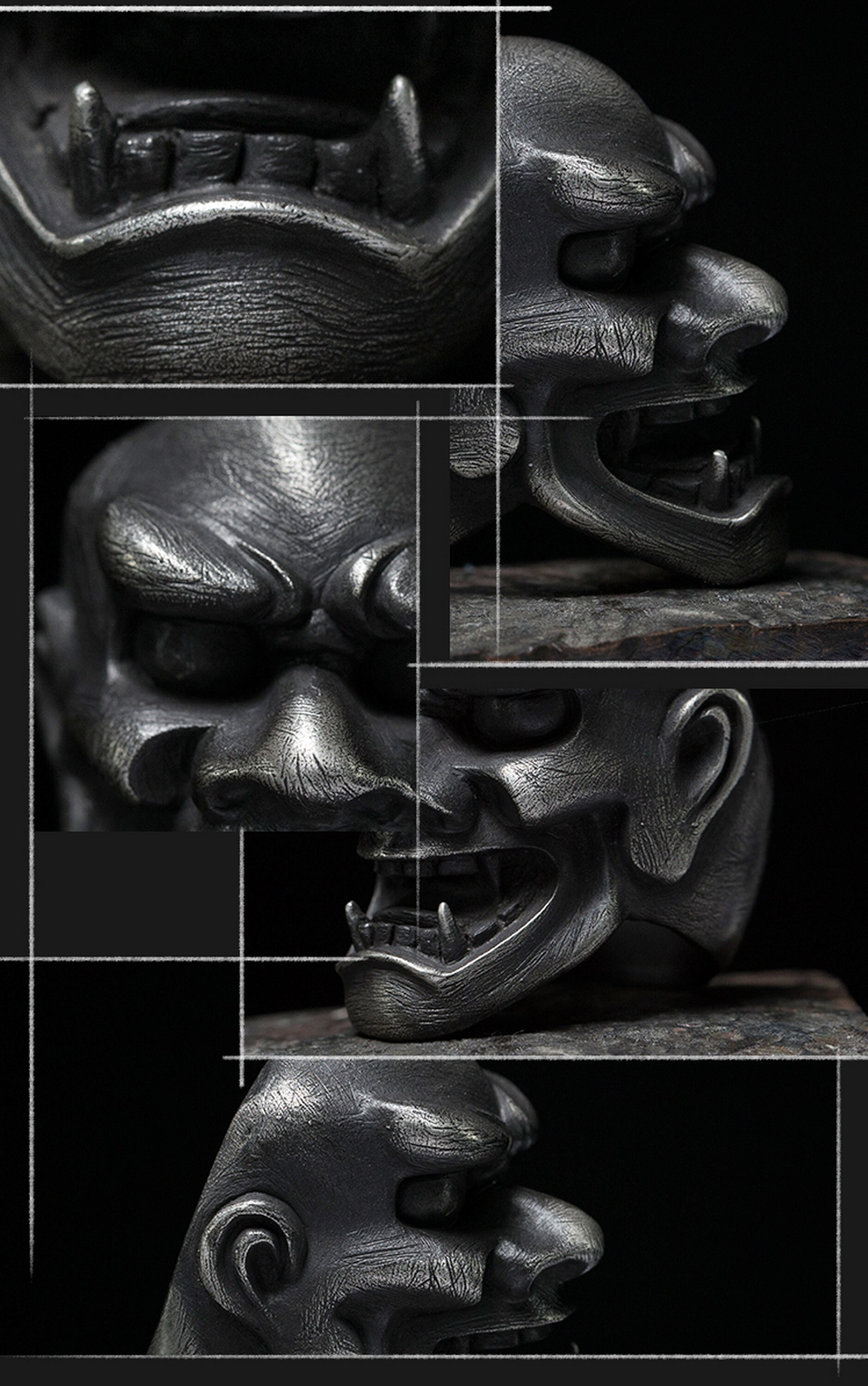 Prajna Hannya Ring Silver Hannya Mask Ring Japanese Demon Ring | Etsy