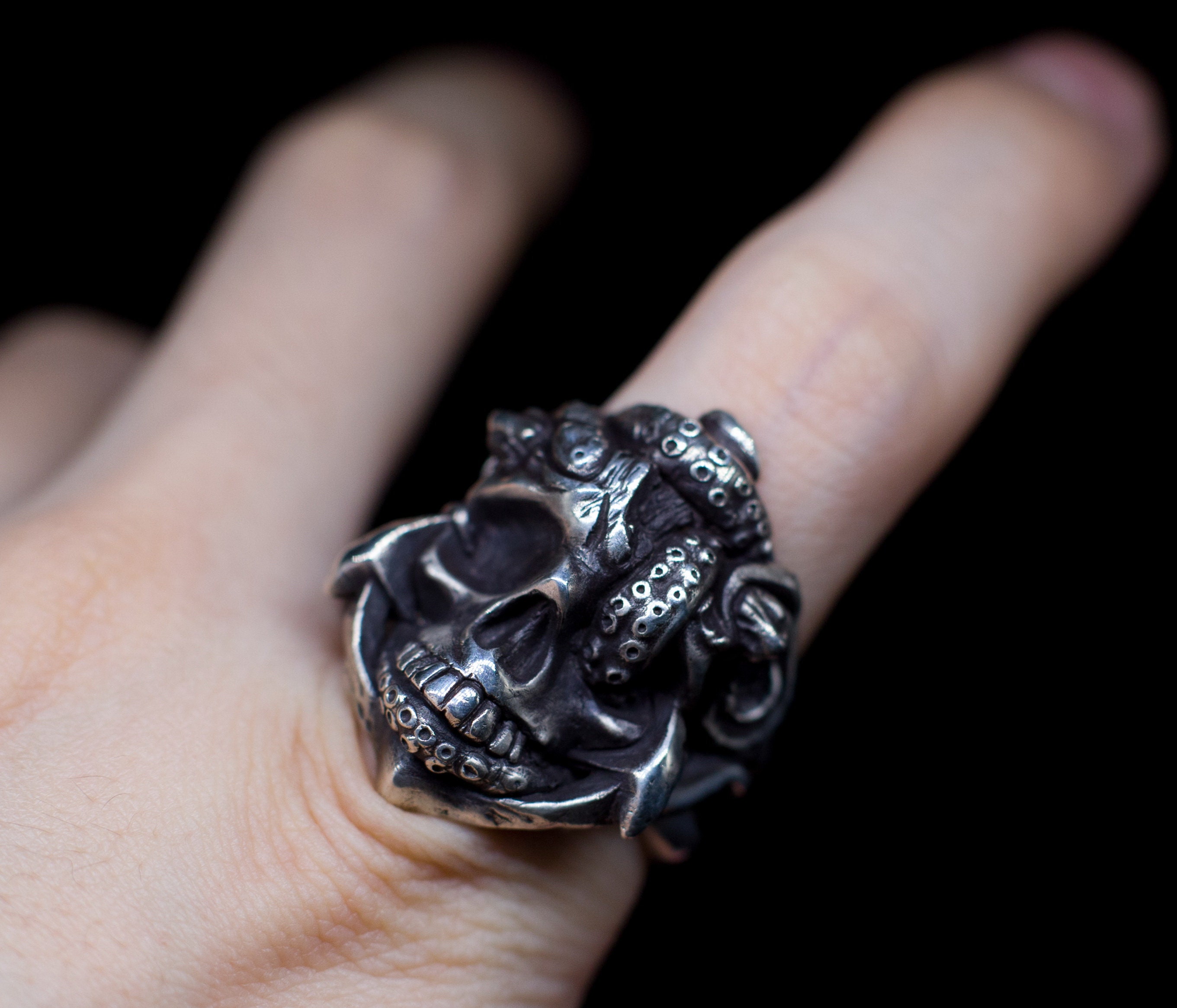 Cthulhu Skull Ring Handmade Kraken Cthulhu Mythos Silver - Etsy UK
