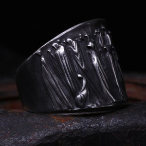 Petrine Cross of St Peter Ring Handmade Silver Hooded Cloak Monk Rock ...