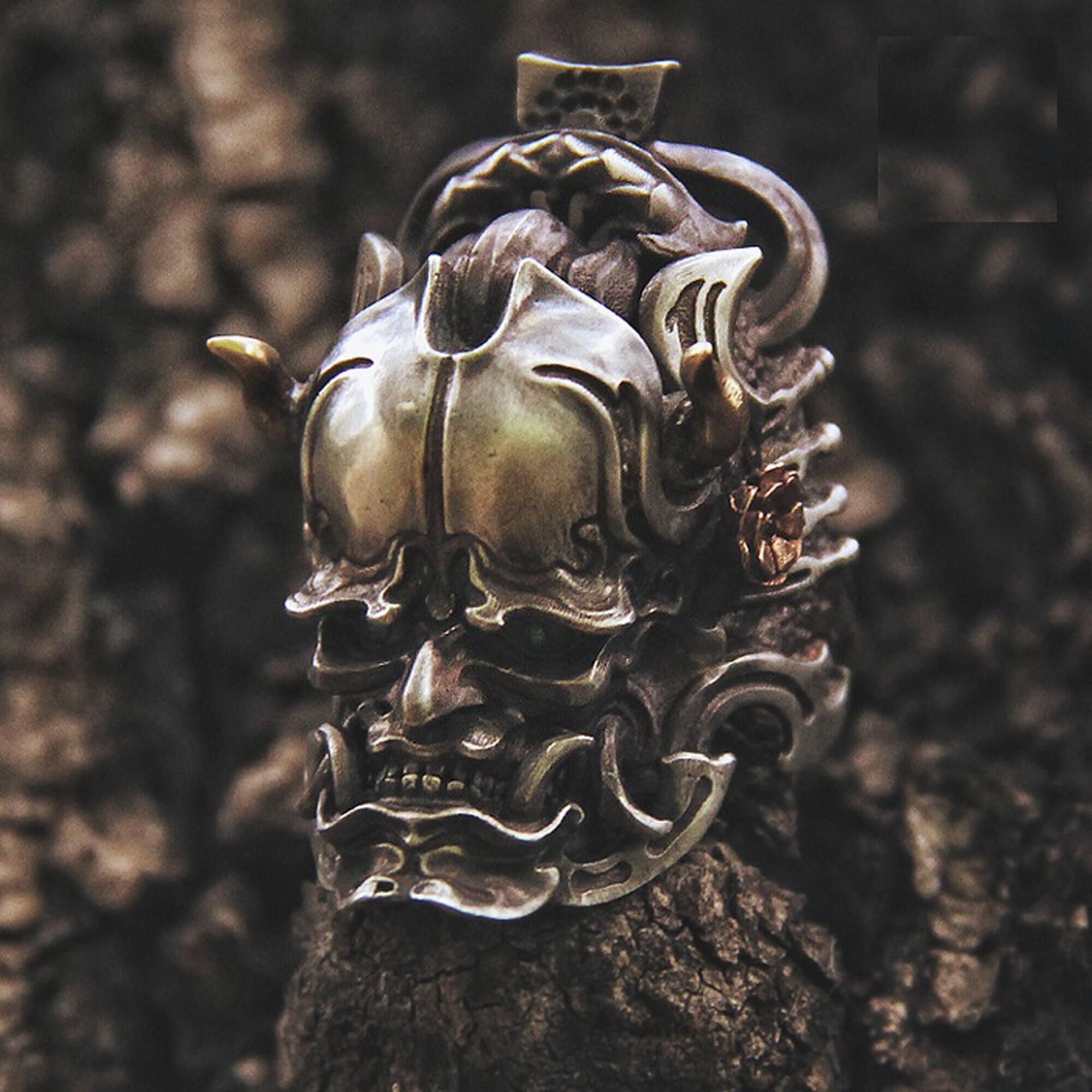 Prajna Hannya Ring Handmade Silver Hannya Mask Ring Japanese | Etsy