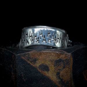 Joker Silver Ring Clown 5 Joker Faces Ring Craft Handmade Ring Large ...