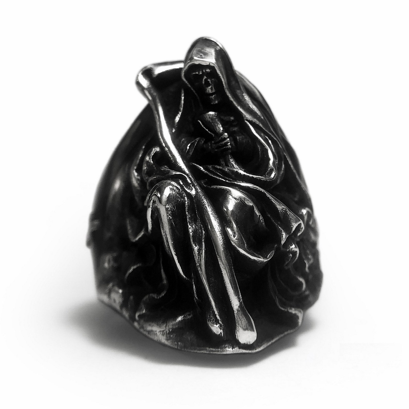 Skull Cross Ring Grim Reaper Ring Pure Solid Silver Skull Ring - Etsy UK