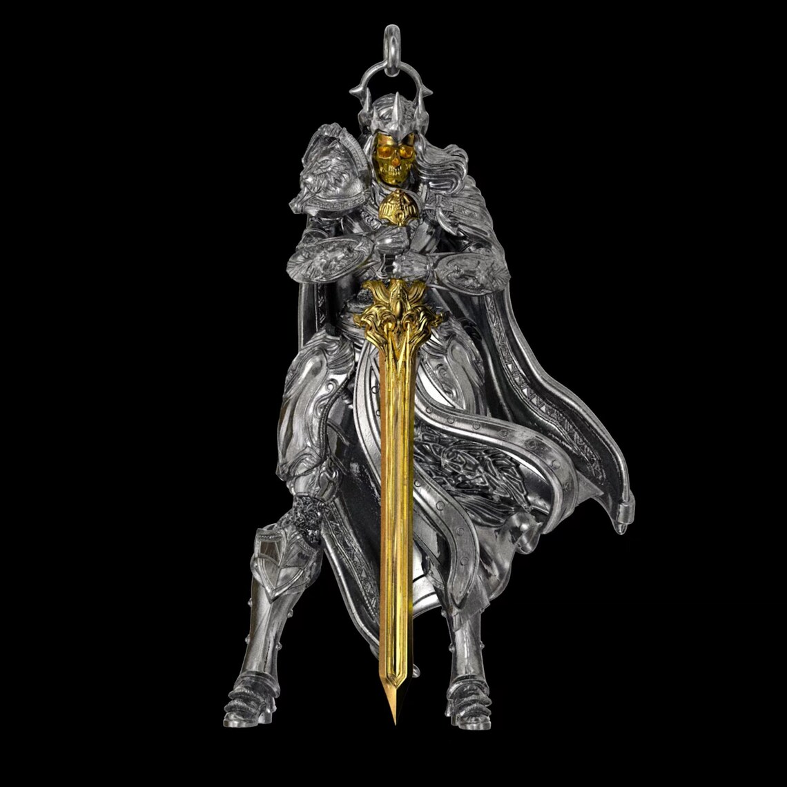 Gold Skull Warrior Skeleton Silver Pendant God of War Ares Gothic ...