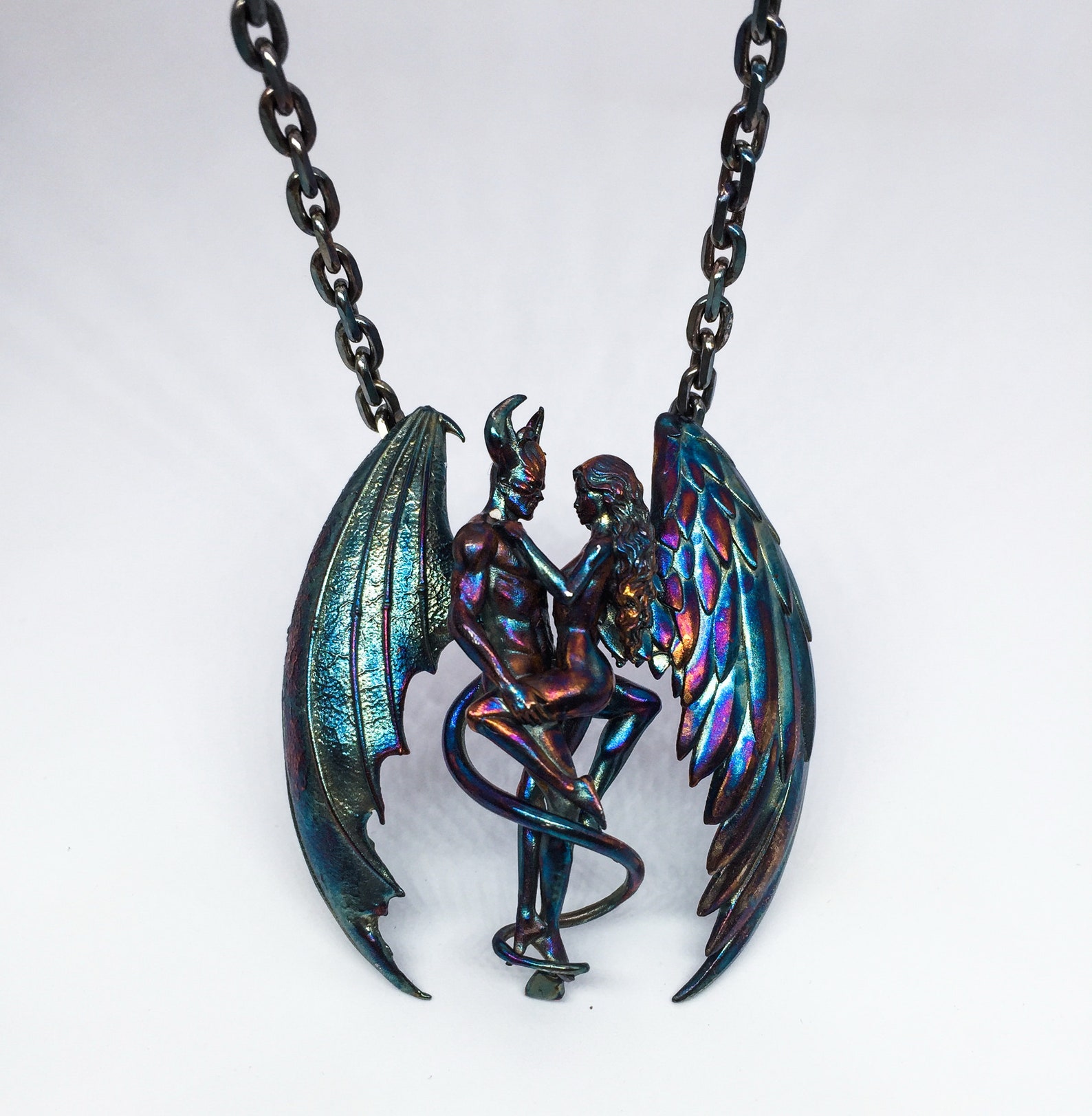Angel and Demon Pendant Wings Angel Devil Dance Pendant - Etsy