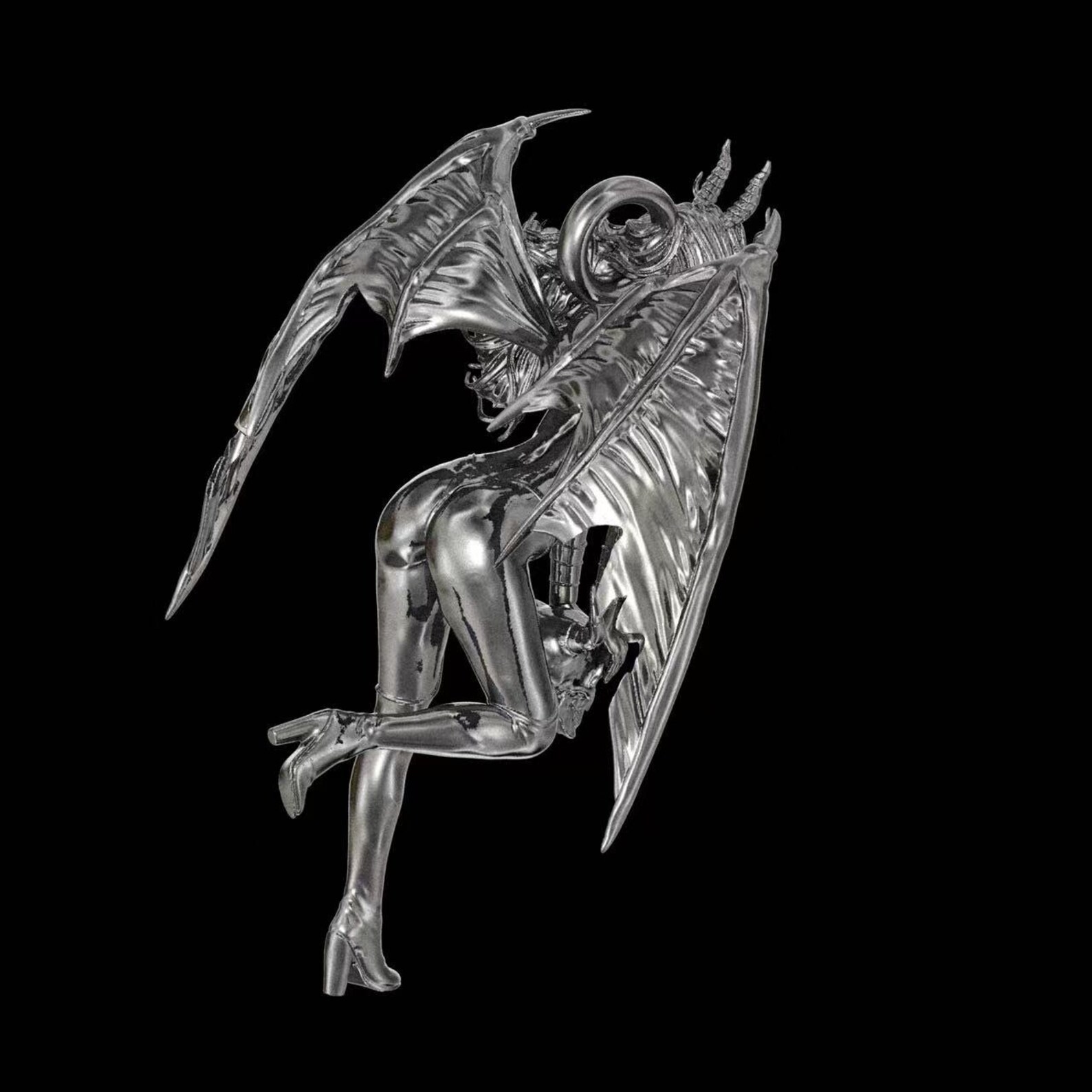 Devil Demon Lilith Silver Pendant Lilith Silver Figure Gothic Wings ...