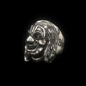 Joker Silver Clown Ring Slipknot Ring Joker Mask Handmade Ring Large ...
