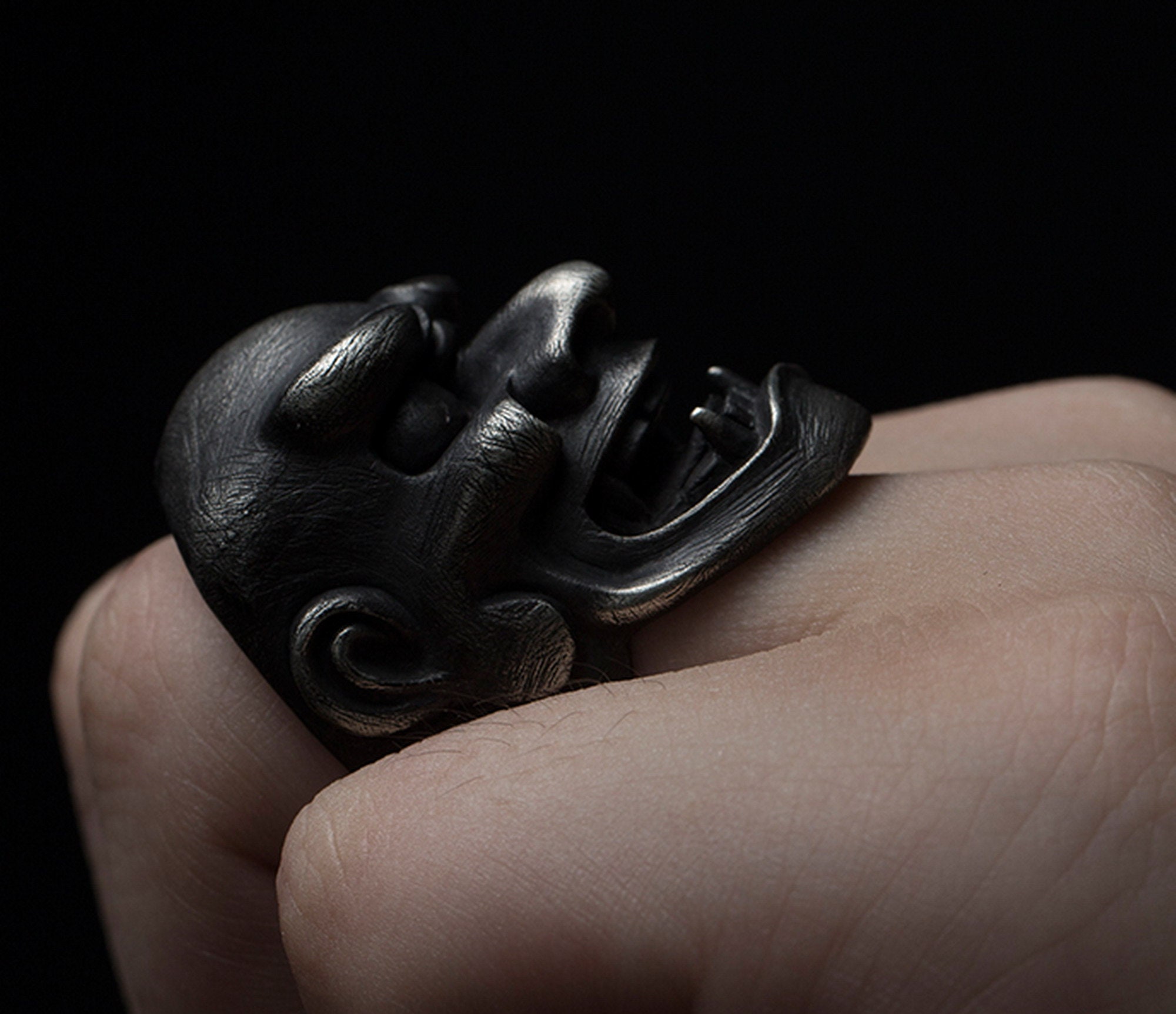 Prajna Hannya Ring Silver Hannya Mask Ring Japanese Demon Ring | Etsy