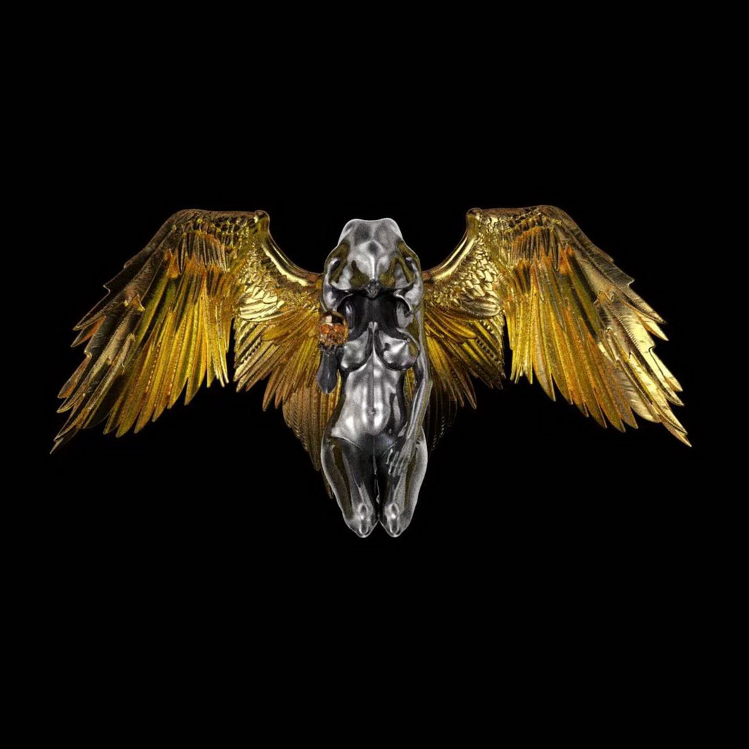 Angel Wings Angel Handmade Pendant Art Desk Decor Silver Wiccan Pagan ...