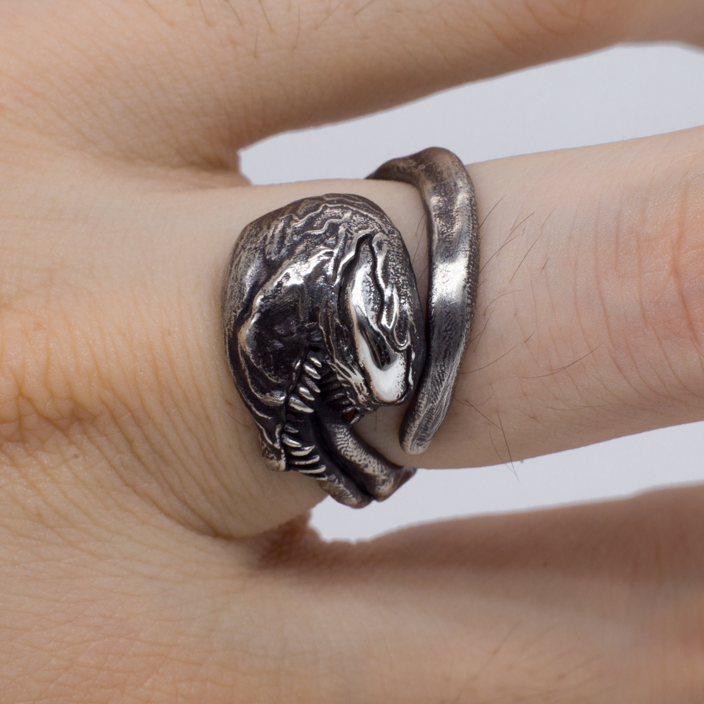 Alien Predator Ring Silver Baby Alien Larva Ring Steampunk - Etsy UK
