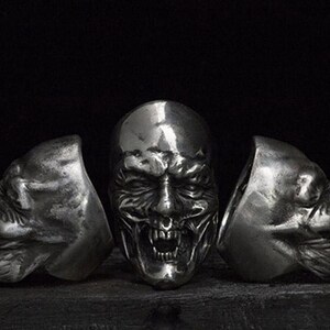 Handmade Silver Vampire Ring Skull Ring Biker Ring Wiccan Ring Monster ...