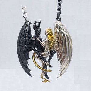 Angel and Demon Pendant Wings Angel Devil Dance Handmade Pendant ...