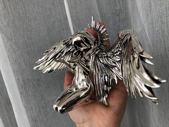 Silver Oxidized Angel Figurine