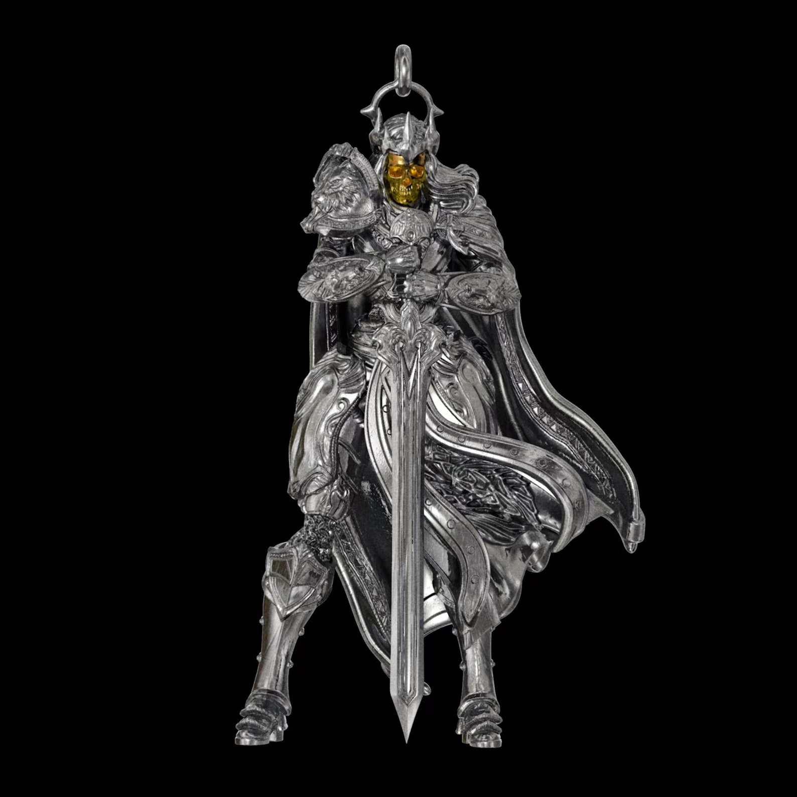 Gold Skull Warrior Skeleton Silver Pendant God of War Ares - Etsy