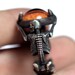 Artificial Eye Silver Skull Skeleton Ring Black Pearl Ring Ocular ...