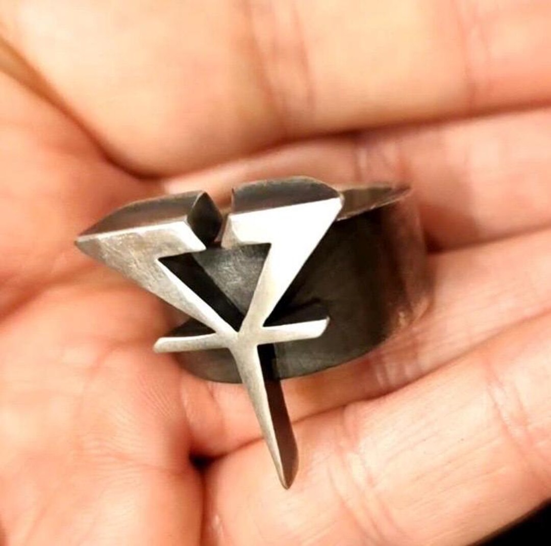 Trouble Heavy Metal Band Ring Personalised Solid Silver Ring Handmade ...