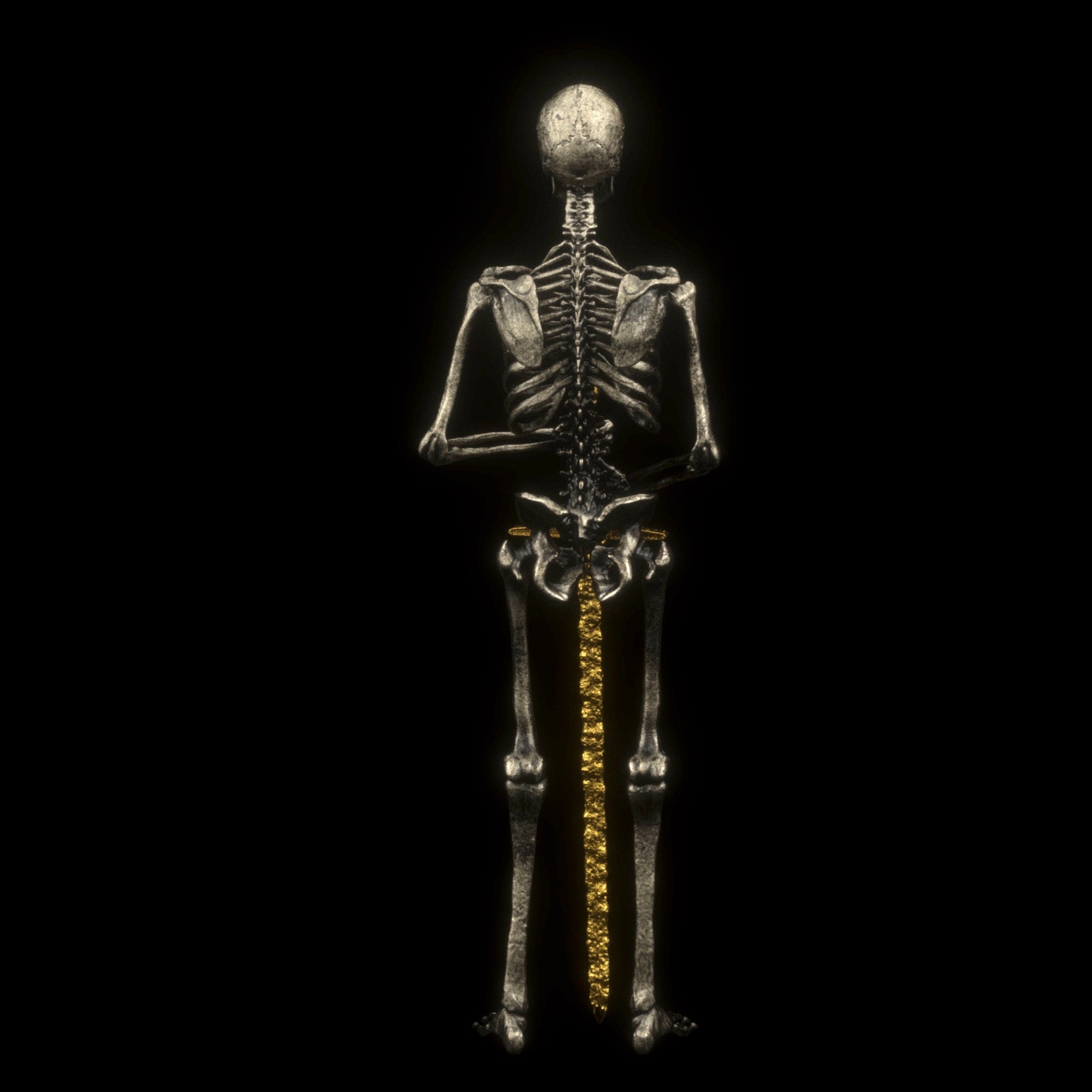 Grim Reaper Pendant Anatomy Skeleton Figure Pendant Silver Sword Large ...
