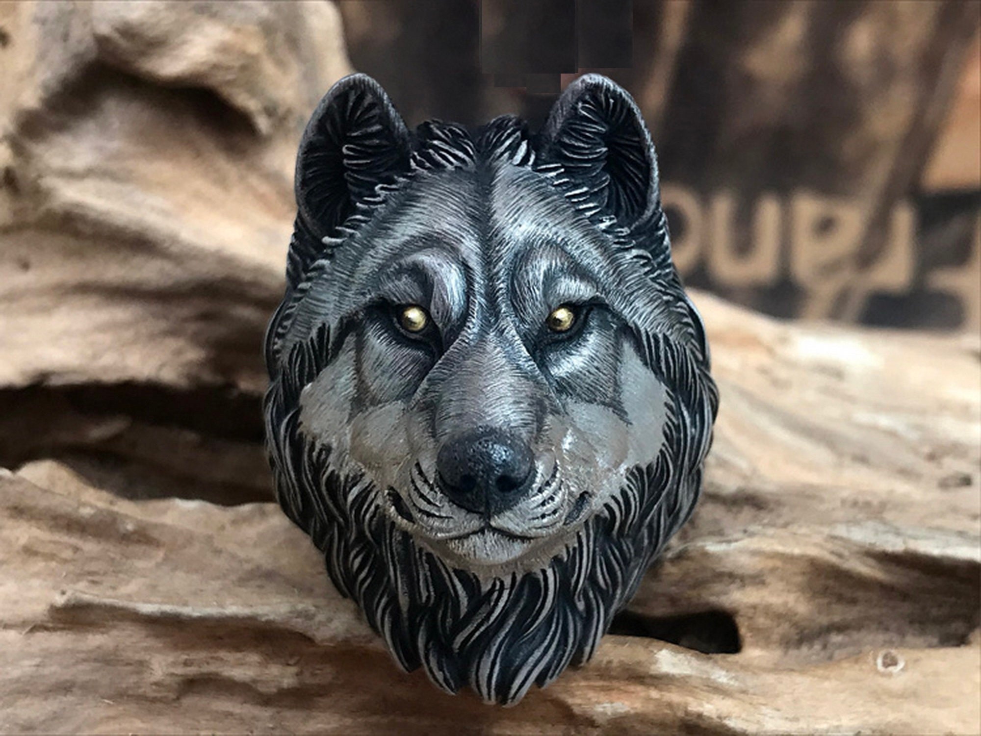 Large Leader Wolf Ring Chunky Wolf Head Ring Gothic Ring Rock - Etsy