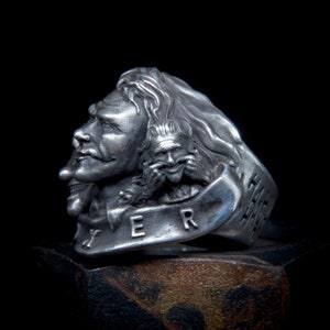 Joker Silver Ring Clown 5 Joker Faces Ring Craft Handmade Ring Large ...
